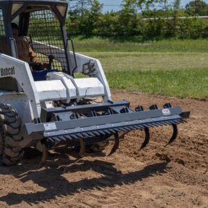 Titan Attachments 72in Ripper Scarifier Skid Steer Attachment, Quick Connect Landscape Rake