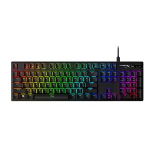 hyperx alloy origins - mechanical gaming keyboard, software-controlled light & macro customization, compact form factor, rgb led backlit - tactile hyperx aqua switch (renewed)