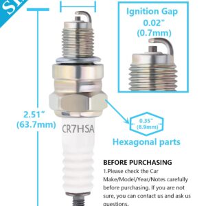 AloneGoer A7RTC CR7HSA Motorcycle Spark Plug A7RC A7TC CR7HSA 4549 Replace for GY6 Engine 50cc 70cc 90cc 100cc 110 125 150cc Motorcycle ATV Quad Scooter Go Kart Moped Chopper Buggy Dirt Racing Bike