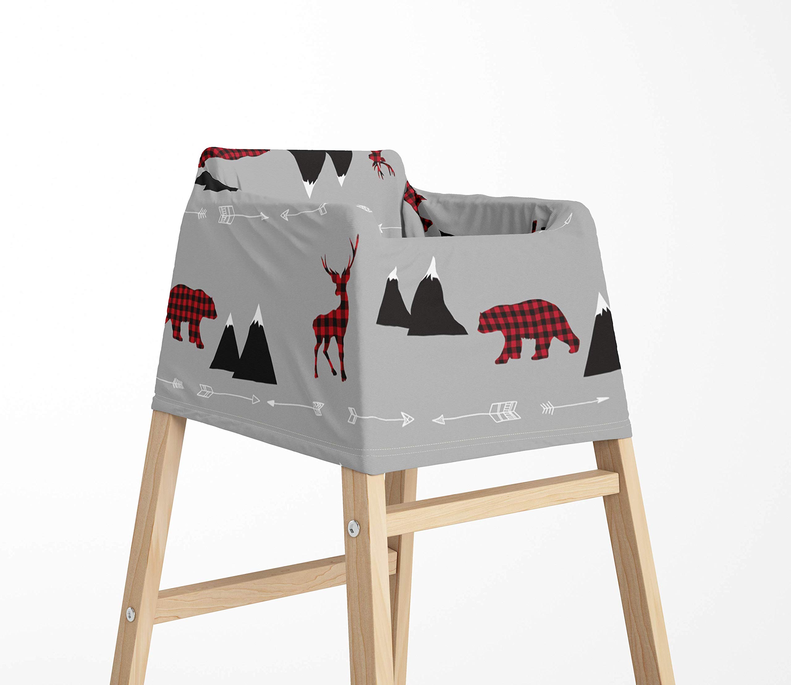 Stretchy Multi Use Cover Lumberjack Plaid Car Seat Canopy Bears Deer Nursing Breastfeeding Cover Shopping Grocery Cart High Chair Cover Woodland Bear Nursery Decor Baby Infant Boy