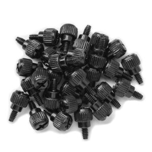 vapker 50pcs 6#-32x6 m3.5 pc computer case thumbscrews thumb screws black zinc for hard drive computer case motherboard fan power graphics