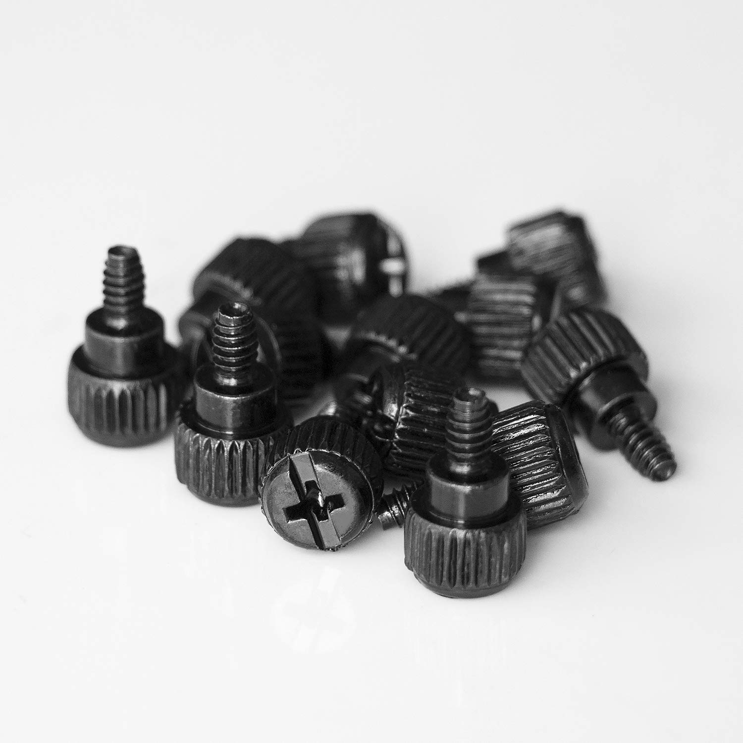 VAPKER 50PCS 6#-32x6 M3.5 PC Computer Case Thumbscrews Thumb Screws Black Zinc for Hard Drive Computer Case Motherboard Fan Power Graphics