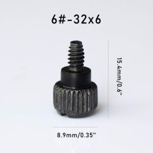 VAPKER 50PCS 6#-32x6 M3.5 PC Computer Case Thumbscrews Thumb Screws Black Zinc for Hard Drive Computer Case Motherboard Fan Power Graphics