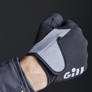 Gill Deckhand Sailing Gloves Short Finger with 3/4 Length Fingers - 50+ UV Sun Protection & Water Repellent - Black M