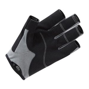 Gill Deckhand Sailing Gloves Short Finger with 3/4 Length Fingers - 50+ UV Sun Protection & Water Repellent - Black M