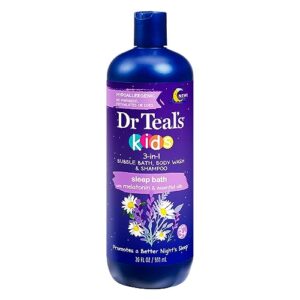 dr teal`s kids 3-in-1 bubble bath, body wash & shampoo sleep bath (1) 20 fluid ounce bottle