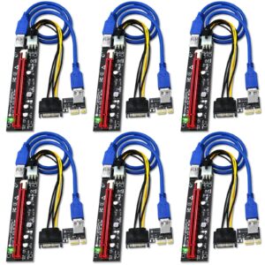 febsmart gpu riser for ethereum mining rigs, pcie risers for eth mining rigs, gpu extension cable, pcie extension cable, pcie x16 riser, ver006c pcie riser, ver006c gpu riser (black-6pcs)