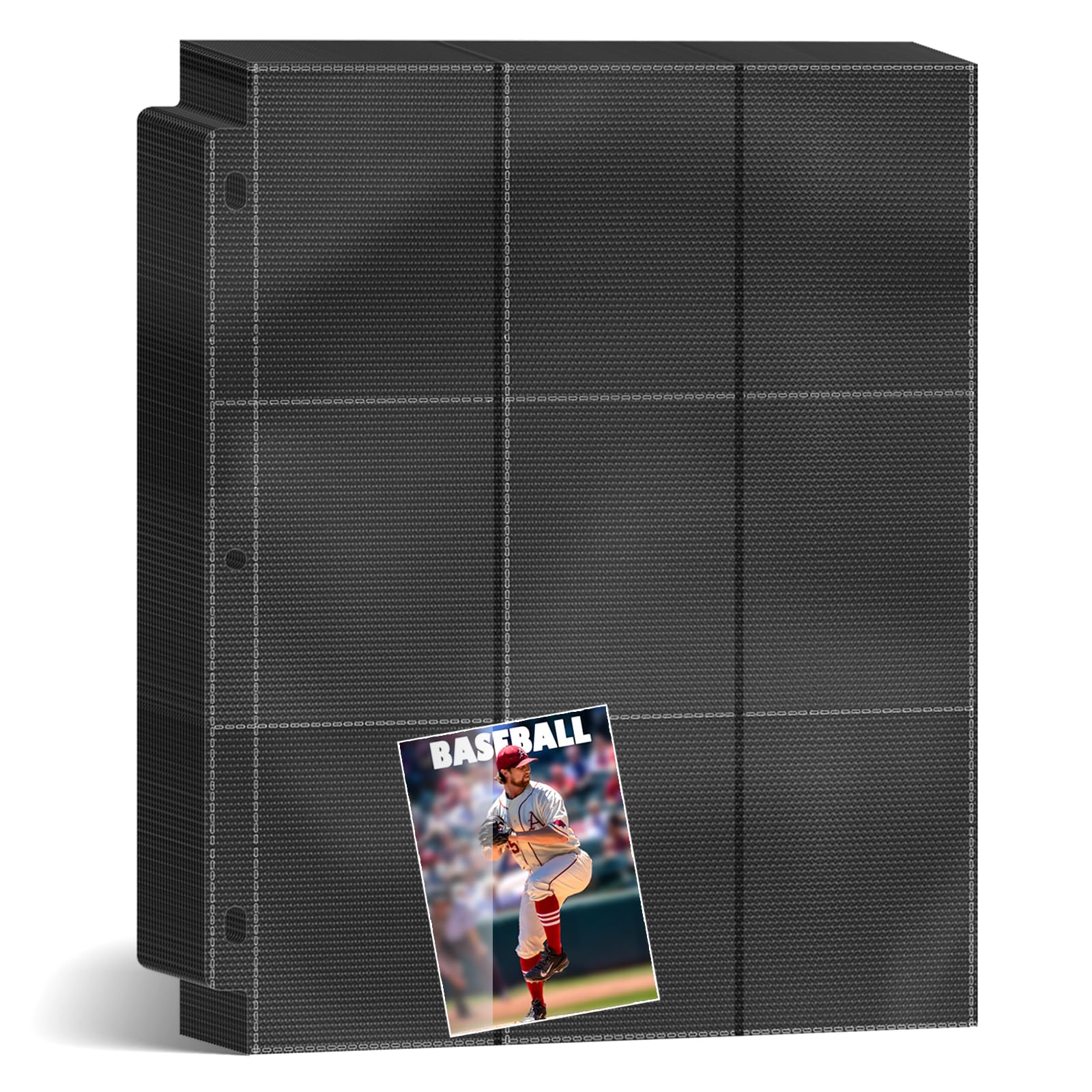 450 Pockets Trading Baseball Card Sleeves Binder, 25 Pages Double-Sided Protector Sports Card Binder Fit for MTG YU-GI-OH Cards, Football Cards, Game Cards, Standard Sized Cards for 3-Ring Binder