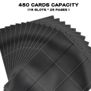 450 Pockets Trading Baseball Card Sleeves Binder, 25 Pages Double-Sided Protector Sports Card Binder Fit for MTG YU-GI-OH Cards, Football Cards, Game Cards, Standard Sized Cards for 3-Ring Binder