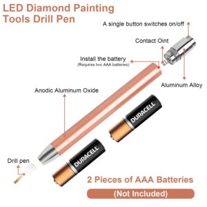 Abodhu Diamond Painting Pen Kits with Light Diamond Art Pen LED Diamond Painting Pens 5D Light Up Pens for Diamond Painting Arts Nails DIY Crafts, Diamond Art Accessories Tools for Diamond Painting