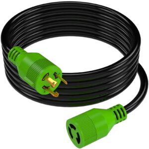 rvmate 3 prong 30 amp generator extension cord 20 feet, nema l5-30p/l5-30r 125v sjtw jacket