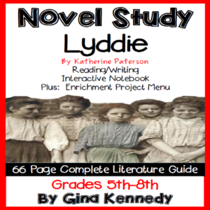 novel study- lyddie by katherine paterson and project menu