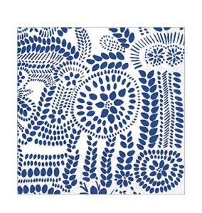 marimekko decorative paper napkins blue and white party napkins, 6.5" x 6.5" pak 40