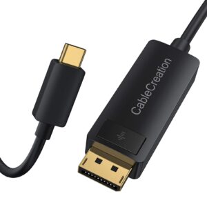 cablecreation 8k usb c to displayport 1.4 cable 6ft (8k@60hz, 4k@144hz, 2k@240hz, hdr), type-c (thunderbolt 3/4) to dp cable 32.4gbps compatible for oculus rift s, macbook pro/air, ipad pro