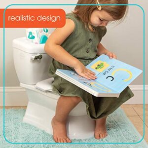 Summer Infant My Size Potty with Transition Ring & Storage,White-Realistic Potty Training Toilet-Features Interactive Toilet Handle, Removable Potty Topper and Pot, Wipe Compartment, and Splash Guard