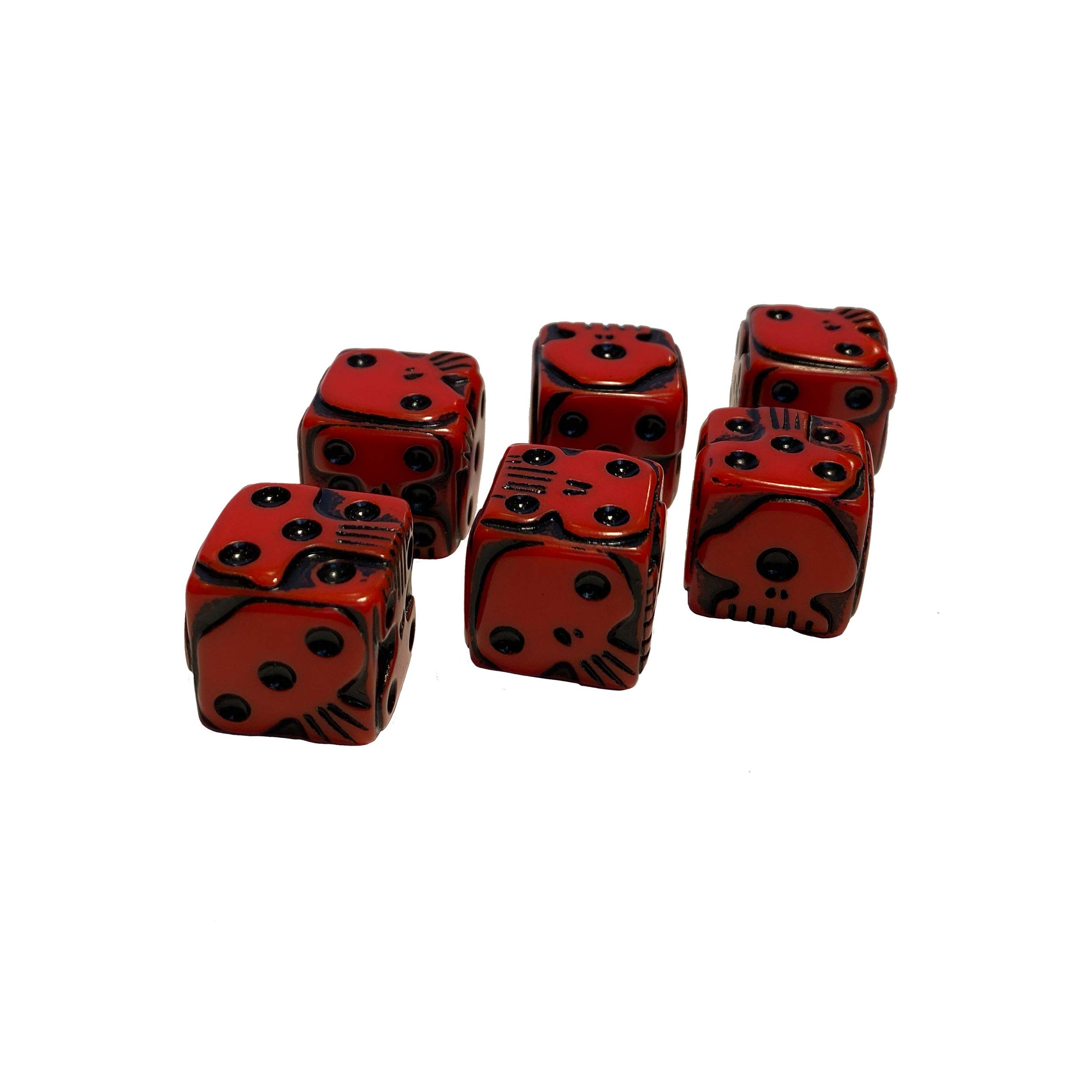 USAOPOLY Nightmare Before Christmas Premium Dice Set | Collectible d6 Dice | Red & Black Custom Dice with Collectible Tin Case | Officially Licensed Disney 6-Sided Dice (AC004-291-002000-12)