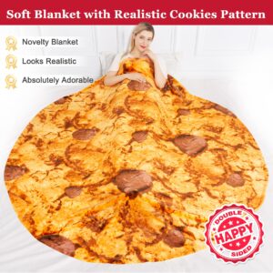 Jorbest Cookies Blanket for Adults and Kids, Double Sided Funny Food Throw Blanket for Everyone, Novelty Gifts for Teens, 285 GSM Soft Flannel Taco Blanket, 71 inches