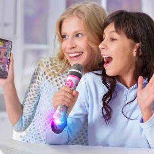 LOL Surprise Remix OMG Bluetooth Karaoke Microphone with LED Disco Party Lights, Portable Bluetooth Speaker Compatible with Apple Samsung Siri and Google Assistant, Karaoke Machine for Kids