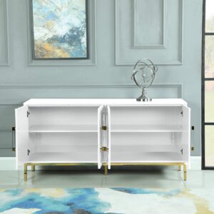 Best Master Furniture Tamari High Gloss Lacquer Sideboard/Buffet, White