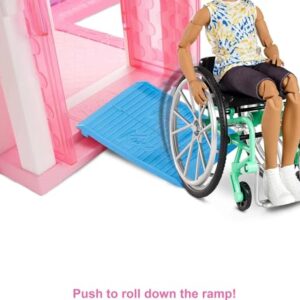 Barbie Ken Fashionistas Doll #167 with Wheelchair and Ramp Wearing Tie-Dye Shirt, Black Shorts and Accessories (Amazon Exclusive)