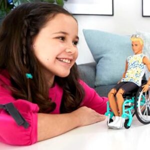 Barbie Ken Fashionistas Doll #167 with Wheelchair and Ramp Wearing Tie-Dye Shirt, Black Shorts and Accessories (Amazon Exclusive)