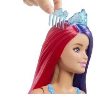 Barbie Dreamtopia Royal Doll with Extra-Long Two-Tone Fantasy Hair, Hairbrush, Headband & Styling Accessories