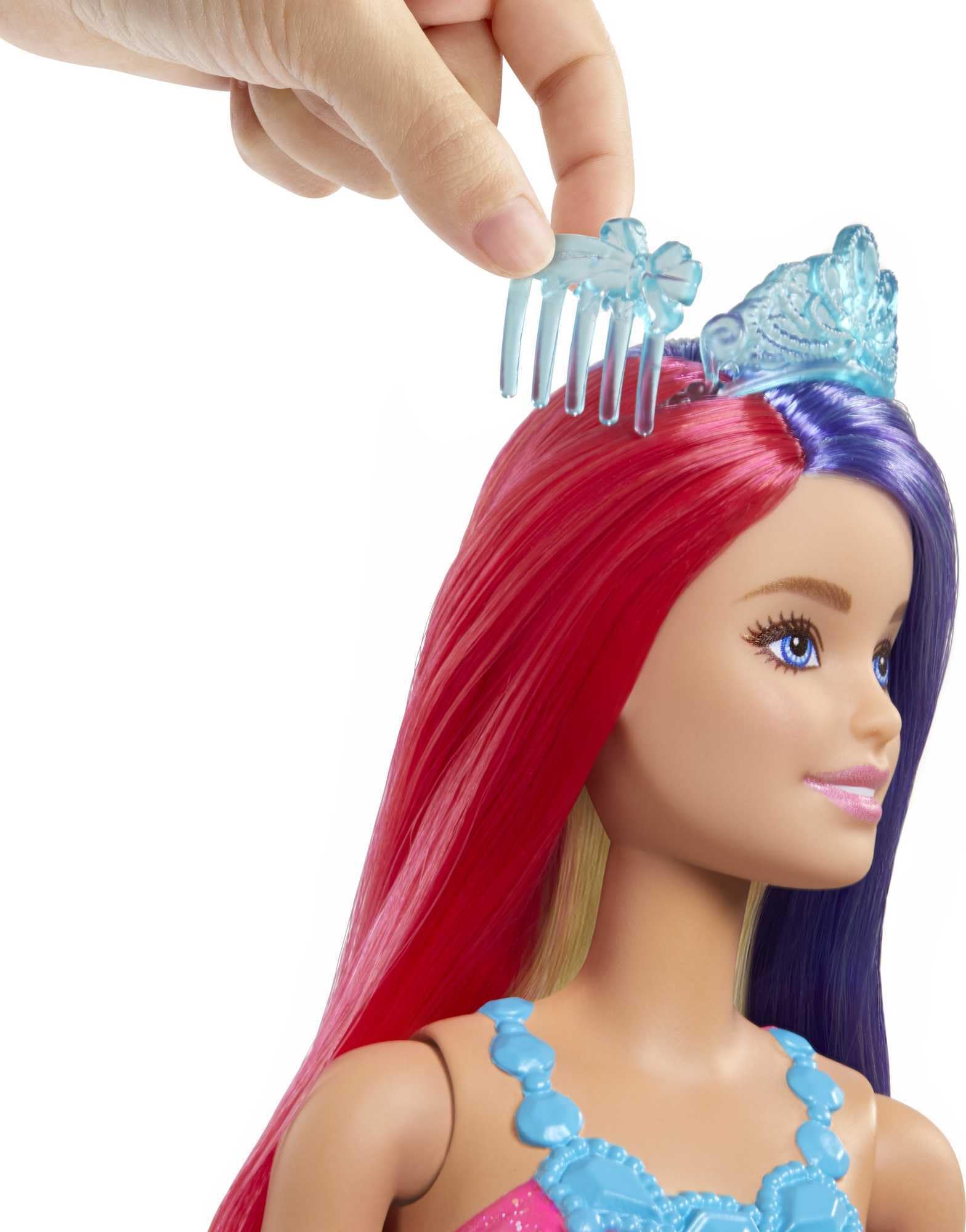 Barbie Dreamtopia Royal Doll with Extra-Long Two-Tone Fantasy Hair, Hairbrush, Headband & Styling Accessories