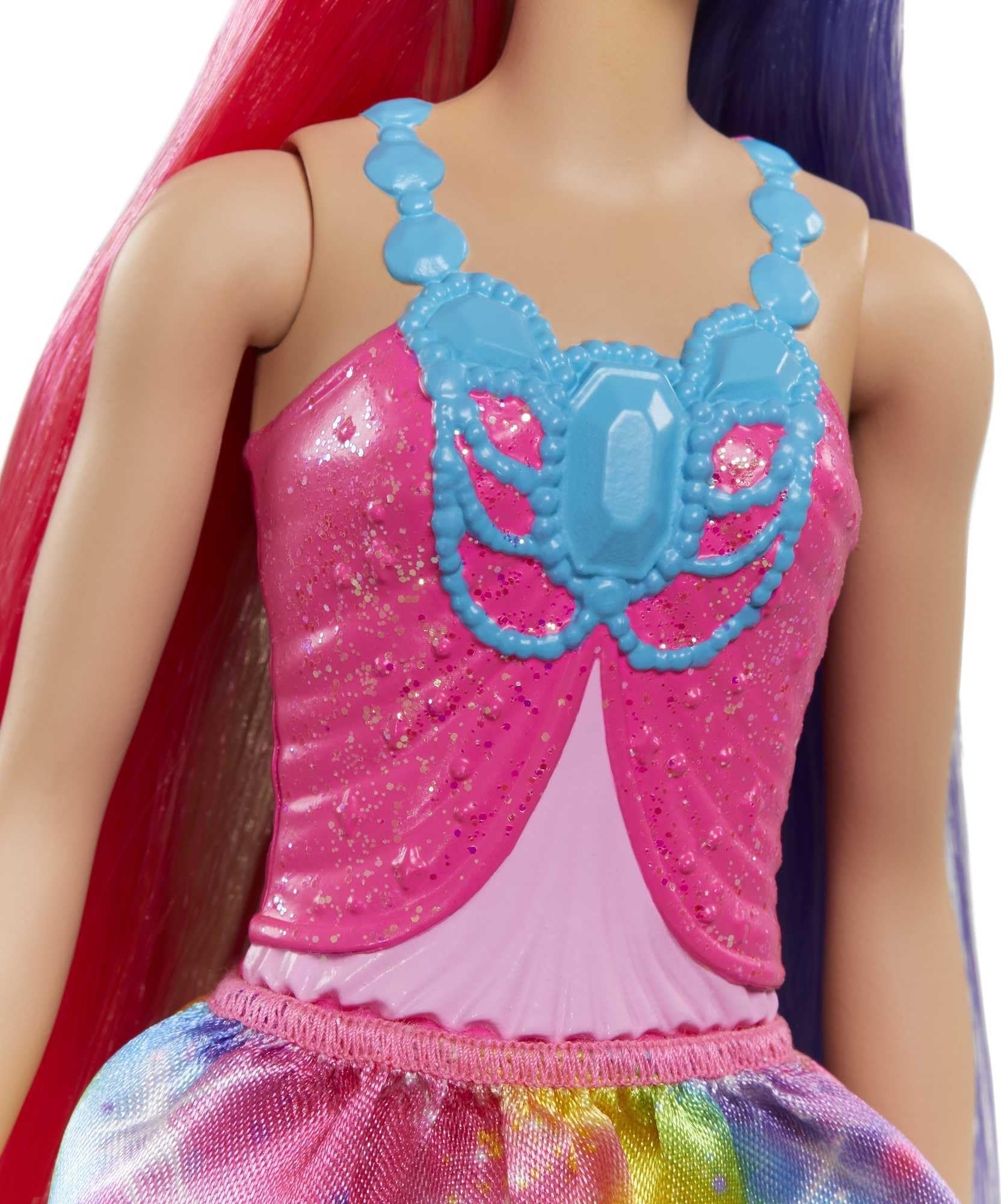 Barbie Dreamtopia Royal Doll with Extra-Long Two-Tone Fantasy Hair, Hairbrush, Headband & Styling Accessories