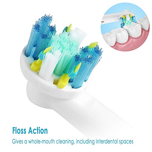 Replacement Brush Heads Compatible with Oral-B-Braun– Floss Action - Pack of 4 Generic Electric Toothbrush Replacement Heads