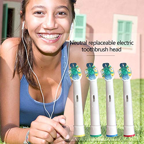 Replacement Brush Heads Compatible with Oral-B-Braun– Floss Action - Pack of 4 Generic Electric Toothbrush Replacement Heads