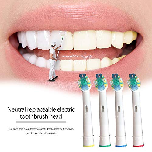 Replacement Brush Heads Compatible with Oral-B-Braun– Floss Action - Pack of 4 Generic Electric Toothbrush Replacement Heads