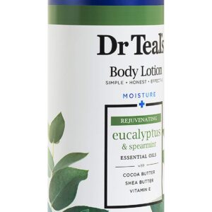 Dr Teal's Body Lotion - Moisture Plus - Rejuvenating Eucalyptus & Spearmint Essential Oils, 18 Fl Oz 2-Pack (36 Fl Oz)