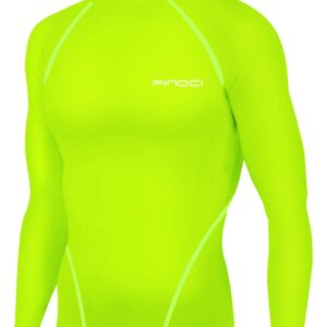 1Bests Men's Sports Running Set Compression Shirt + Pants Skin-Tight Long Sleeves Quick Dry Fitness Tracksuit Gym Yoga Suits (New Green, L)