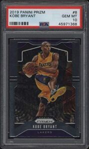 2019 panini prizm #8 kobe bryant psa 10 gem mint