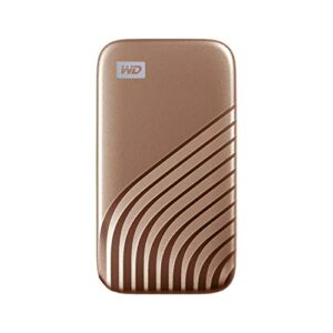 western digital 2tb my passport ssd portable external solid state drive, gold, sturdy and blazing fast, password protection with hardware encryption - wdbagf0020bgd-wesn