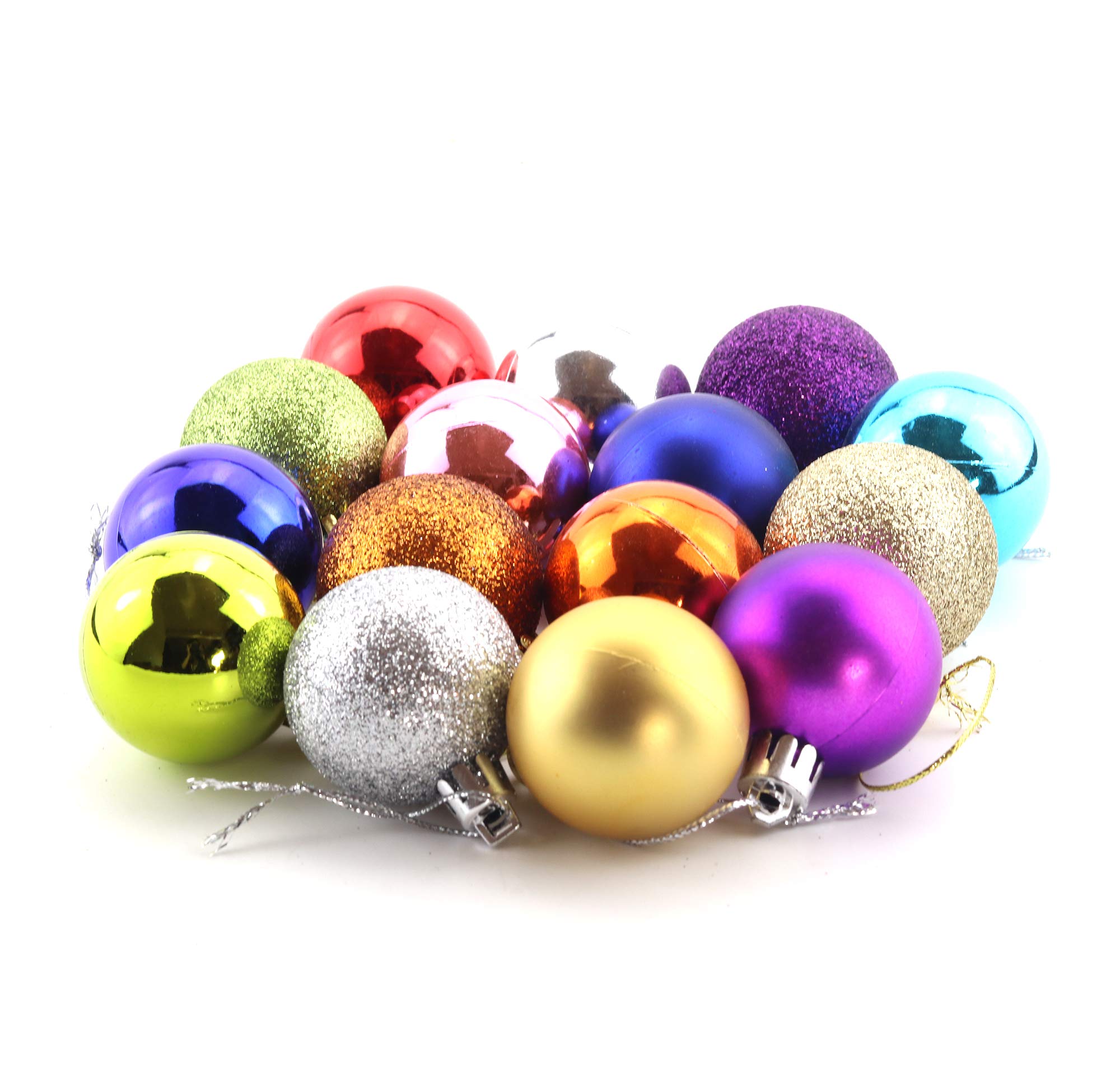 Bestjybt 24pcs 1.18" Small Christmas Ball Ornaments Shatterproof Christmas Decorations Tree Balls for Holiday Wedding Party Decoration, Tree Ornaments Hooks Included (Gold, 3cm/1.18")