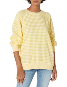 bandier x sincerely jules_the juniper crew neck sweatshirt vintage yellow gingham-m