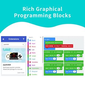 ELECFREAKS microbit Game Joystick Wireless Control Handle by Micro:bit STEAM Education DIY Graphical Programming Controller(Without Micro:bit)