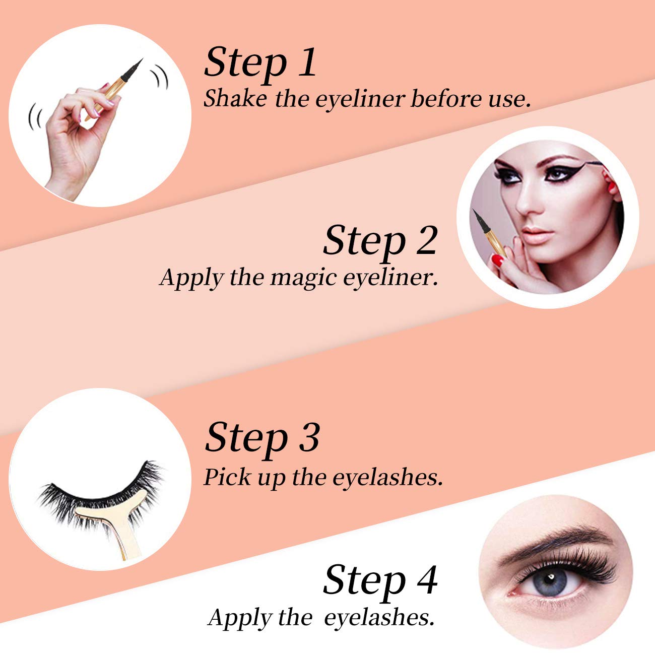 Davocy Magnetic Eyeliner for False Eyelash, No Glue Need, Suitable for Sensitive Eyes, Waterproof & oil-proof, Easy to Use for Makeup, Compatible with Any False Eyelashes,