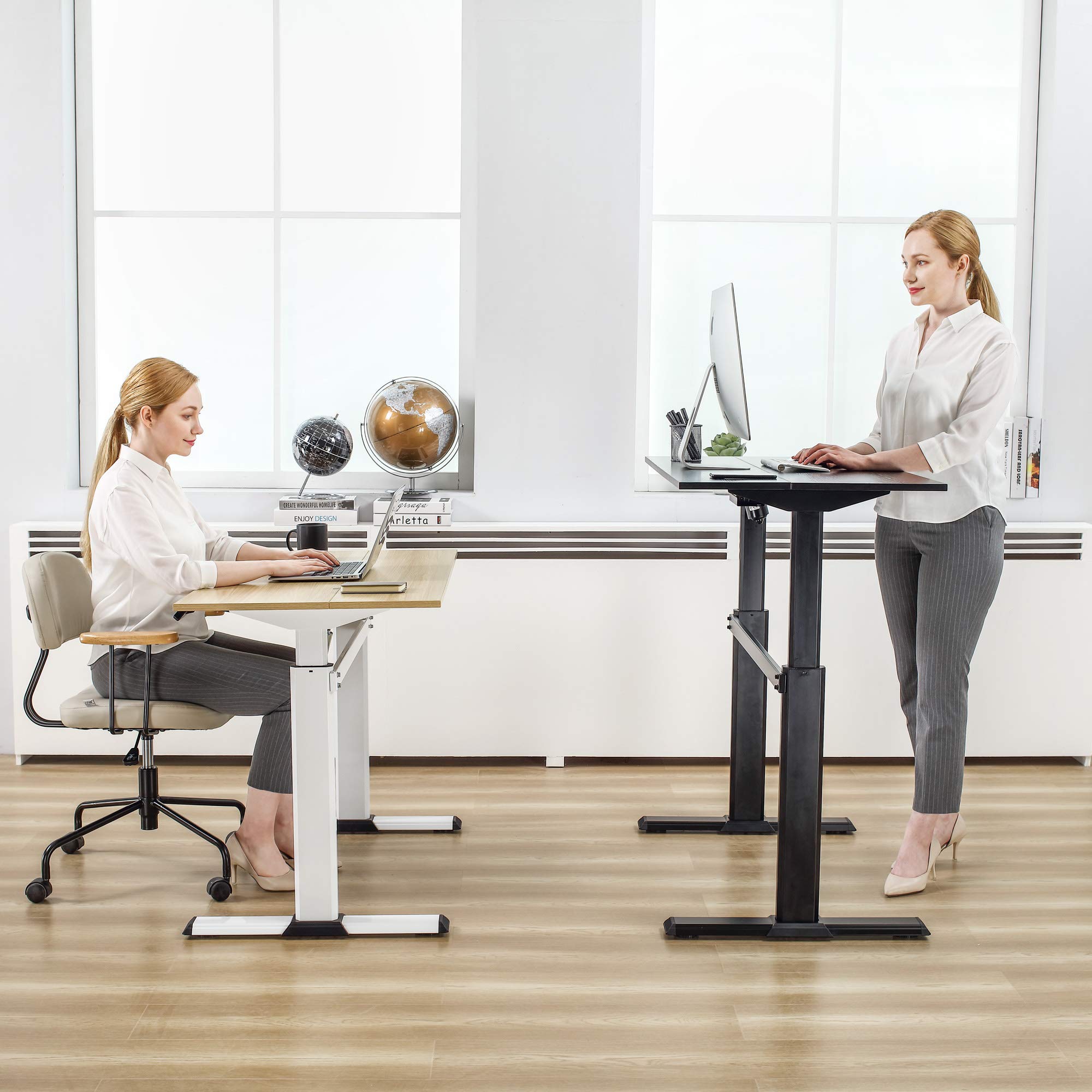 Fenge Height Adjustable Standing Desk- 43x24’’ Electric Stand Up Desk - Sit Stand Desk, Ultra-Quiet Motor, Home Office Workstation, Black