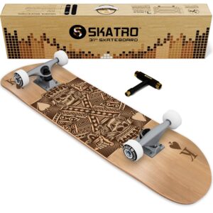 skatro - pro skateboard 31" complete skateboard. skate board ages: adults, boys, girls, beginners, and kids