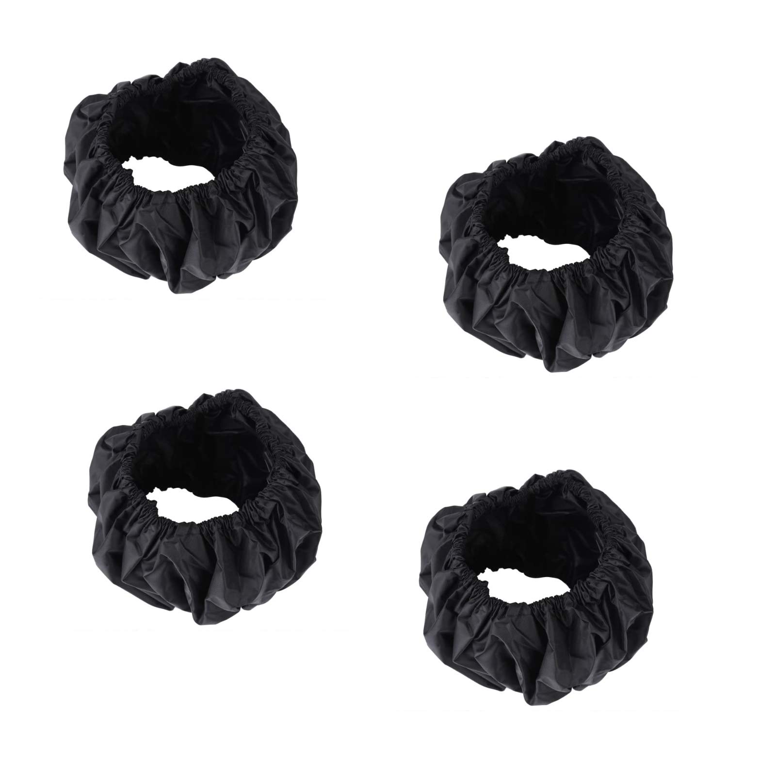 4Pcs Baby Stroller Wheel Cover, Infant Pram Stroller Wheel Protection Covers Black Dust Tire Cover(L)