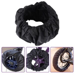 4Pcs Baby Stroller Wheel Cover, Infant Pram Stroller Wheel Protection Covers Black Dust Tire Cover(L)