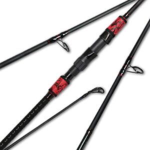 fiblink surf spinning fishing rod graphite travel fishing rod (red, 9 feet - 4pcs)