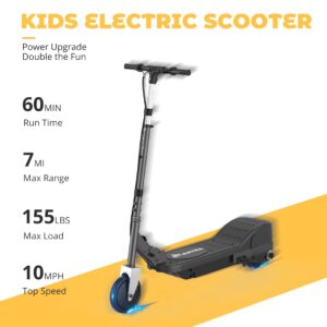 MAXTRA Electric Scooter for Kids Ages 6-12, 60 Mins Long Battery Life, Foldable ＆ Adjustable Handlebar Height