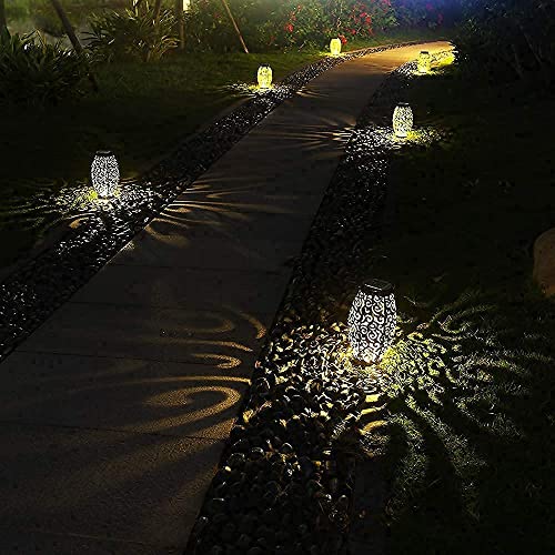 esgarden 2 Pack Upgraded 15 Lumens Outdoor Lanterns Gardening Gifts Patio Solar Lantern Hanging Powered Lights Waterproof Decorative Lamp Tabletop Decor Outside Decorations Table Christmas Gift Bronze