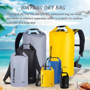 IDRYBAG Waterproof Backpack Dry Bag for Women Men, Floating Bag Dry Backpack 2L/5L/10L/15L/20L/30L/40L, Dry Bags Waterproof for Kayaking, Boating, Canoeing, Rafting, Hiking, Camping