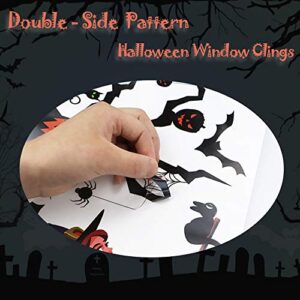 Vanleonet Halloween Window Clings Decals for Window Glass,Double-Side Spooky Removable Window Sticker for Halloween Party Decoration