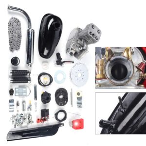 Gdrasuya10 100CC Bicycle Engine Kit, 2-Stroke Gas Motorized Bike Motor Set, Full Set Petrol Gas Motor Engine Kit, Gas Motorized Bike Petrol Gas Engine Kit for Most 26" /28" Bikes