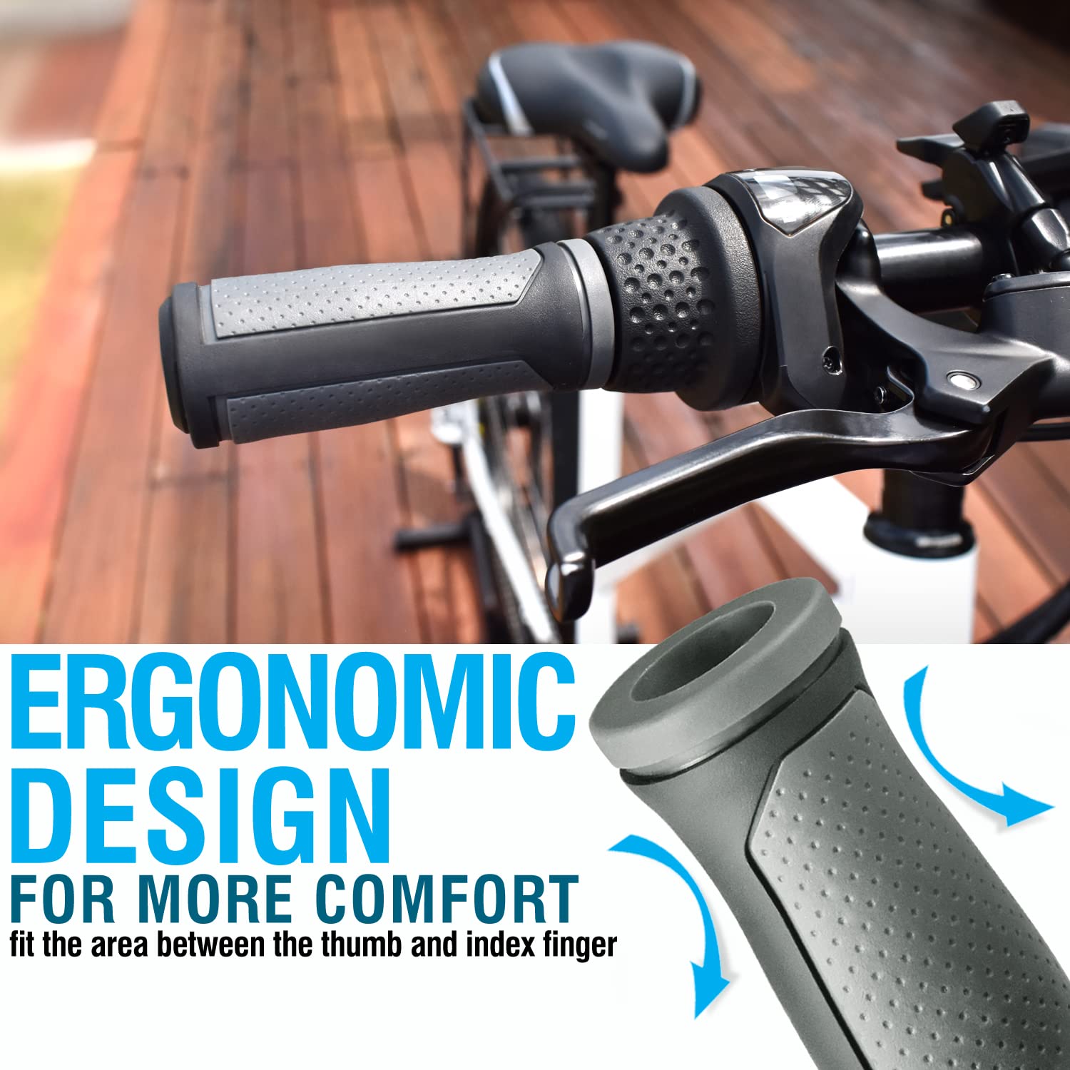 Marque Twist Shifter Handlebar Grip - Bike Handlebar Grips Designed for Twist Shifter 90mm (Gray)